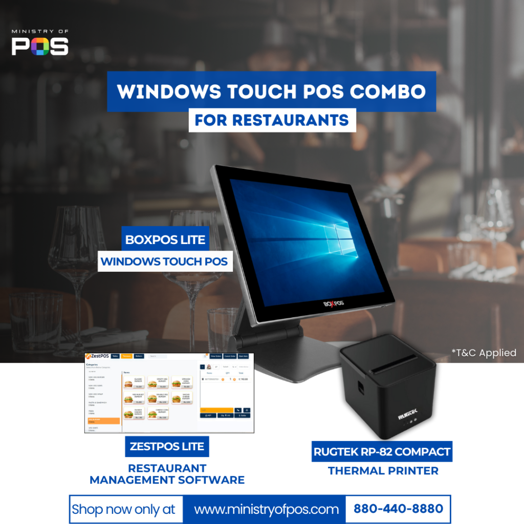 Windows Touch POS Combo For Restaurants | MinistryofPOS